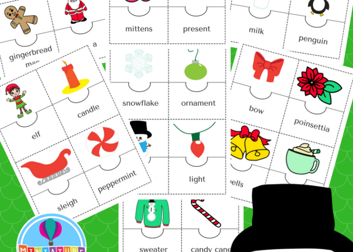 28 Christmas Themed Word Puzzles For Preschool And Kindergarten ...