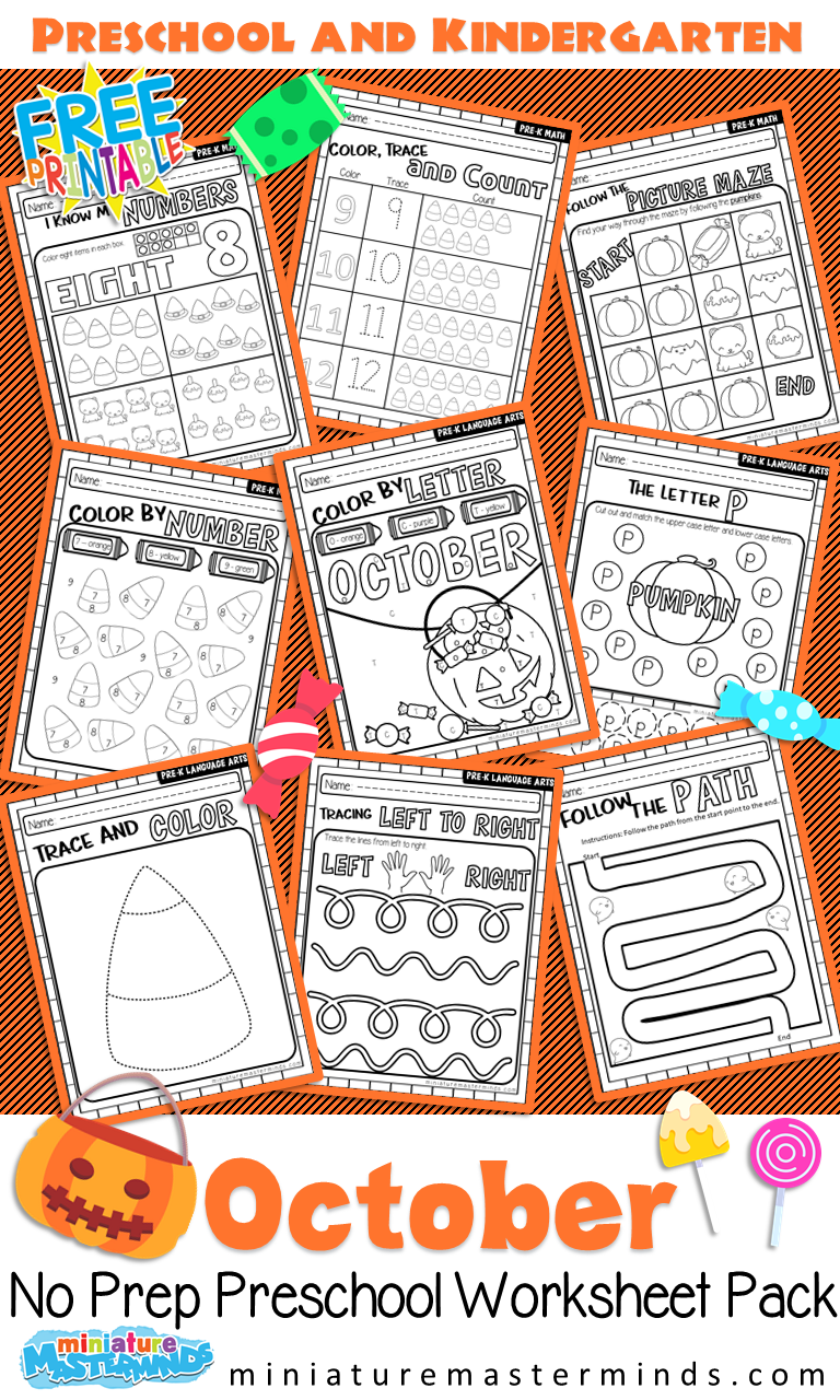 September No Prep Preschool and Kindergarten Pack – Miniature Masterminds